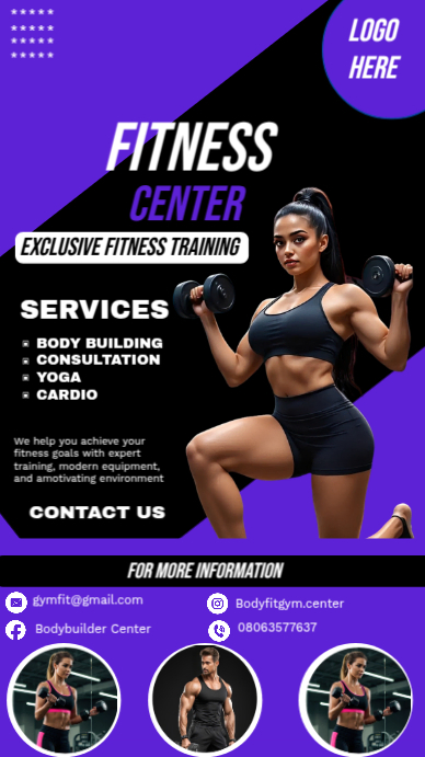 Plantilla de "Train Like a Pro: Modern Fitness Gym Poster" | PosterMyWall