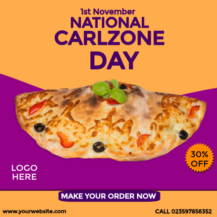 Copy of National Calzone Day | PosterMyWall