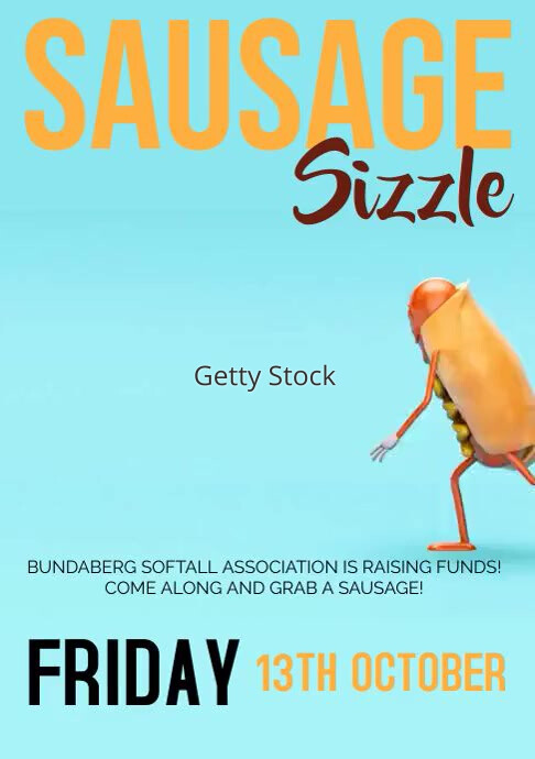 Dancing Sausage sizzle poster | PosterMyWall