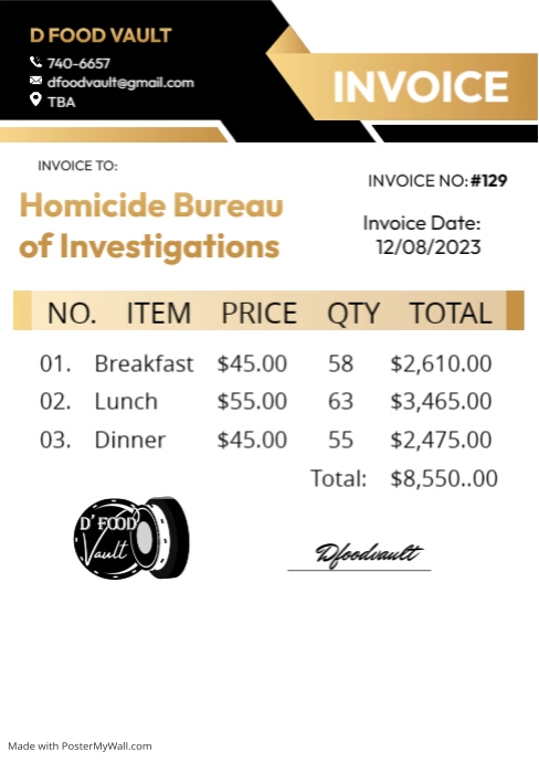 Gold Invoice Template | PosterMyWall