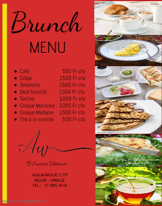Brunch Menu Template Flyer | PosterMyWall