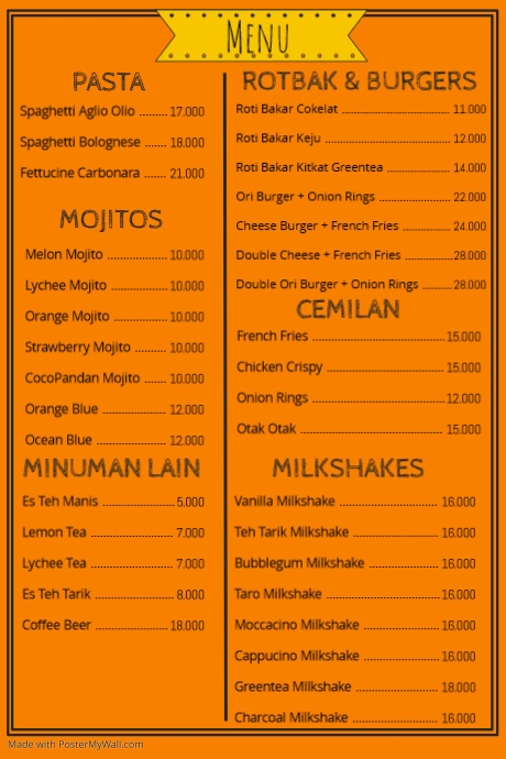 Salinan Daily Menu Simple Template | PosterMyWall