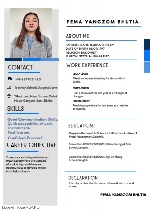Copy of Copy of curriculum vitae resume design template | PosterMyWall
