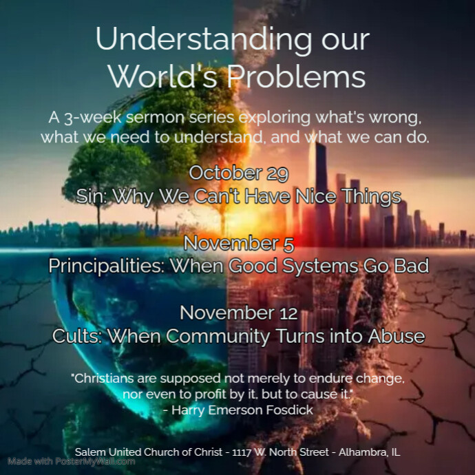 World's Problems Sermon Series | PosterMyWall