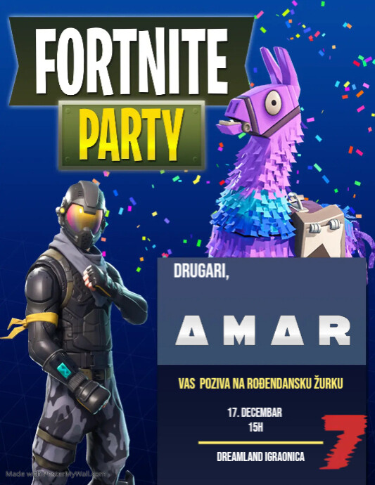 Fortnite Party with Present | PosterMyWall