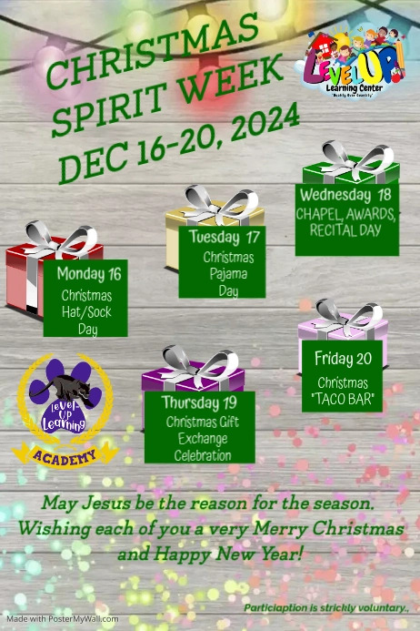Christmas Holiday Spirit Week Flyer (1) | PosterMyWall