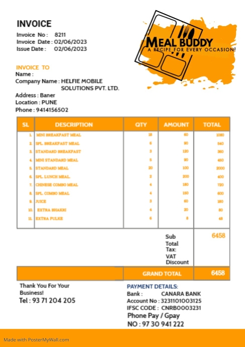 Copy of INVOICE (6) | PosterMyWall