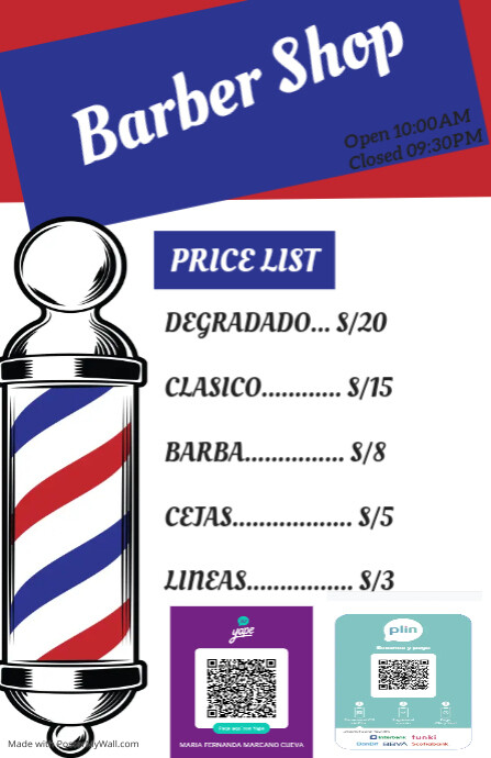 Copia de Barber Shop Price List Poster | PosterMyWall