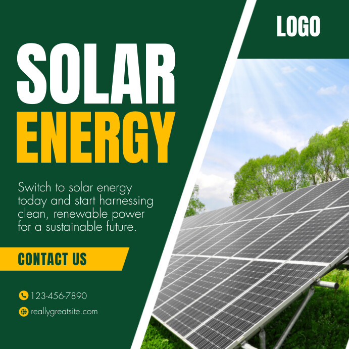 Plantilla de 01-Green and Yellow Modern Solar Energy Insta | PosterMyWall