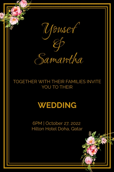 01 Wedding Invitation Template | PosterMyWall