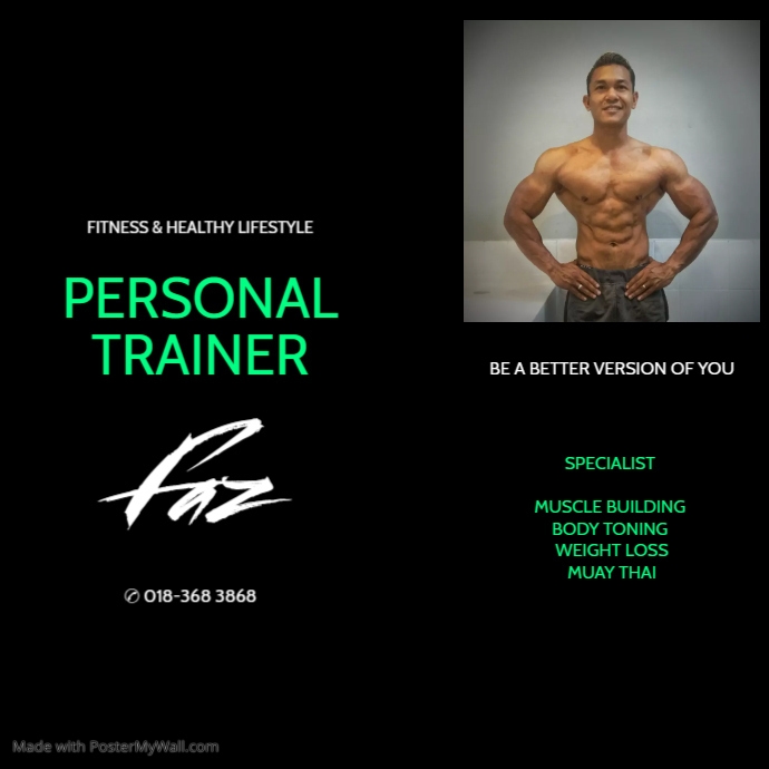 Copy of Personal Trainer Promote ad for instagram | PosterMyWall