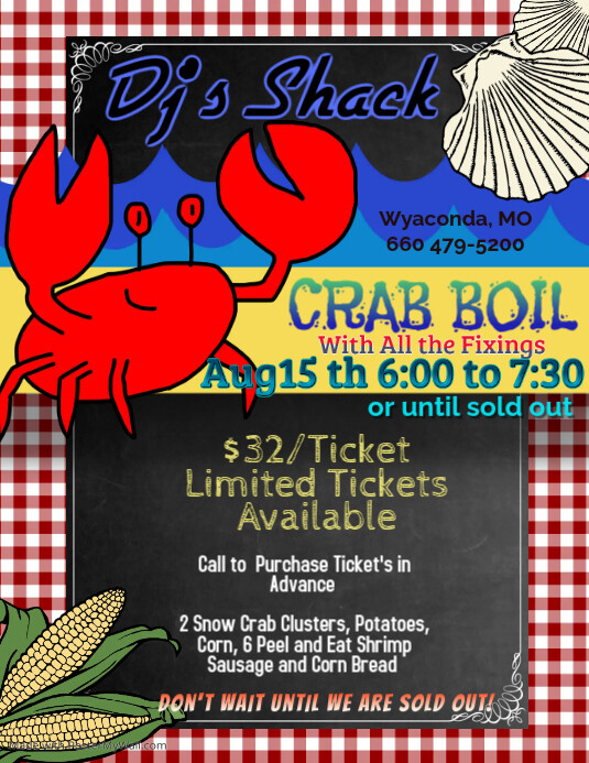 crab lobster boil flyer template | PosterMyWall