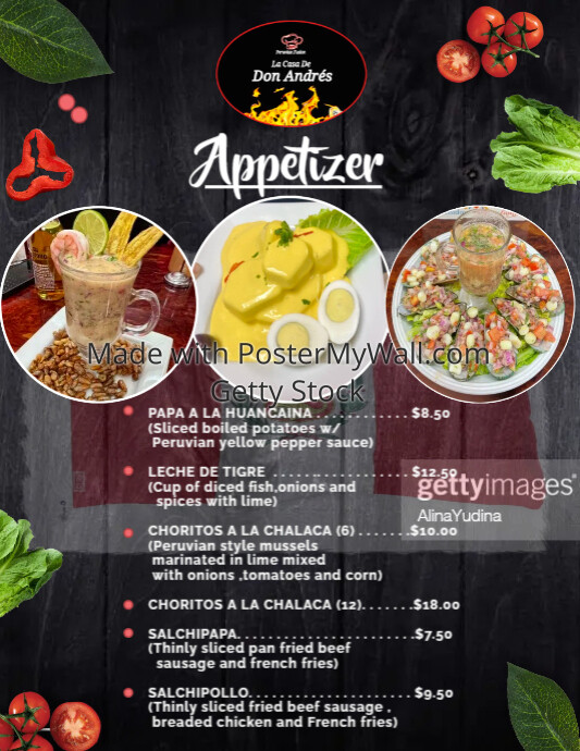 Restaurant Menu | PosterMyWall