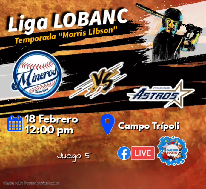 Copia de Baseball game Template Facebook | PosterMyWall