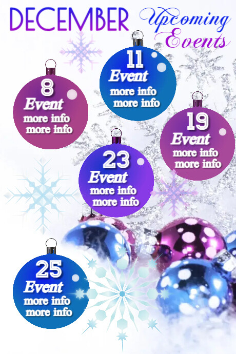 Copy of December Upcoming Events | PosterMyWall