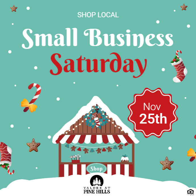 Holidays themed small business Saturday ad | PosterMyWall