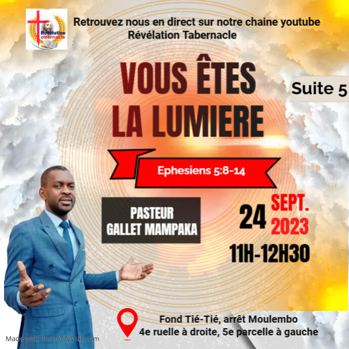 Affiche du culte du dimanche 23/09/23 REV.TAB. | PosterMyWall