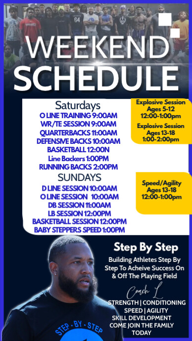 WEEKEND SCHEDULE 2024 | PosterMyWall