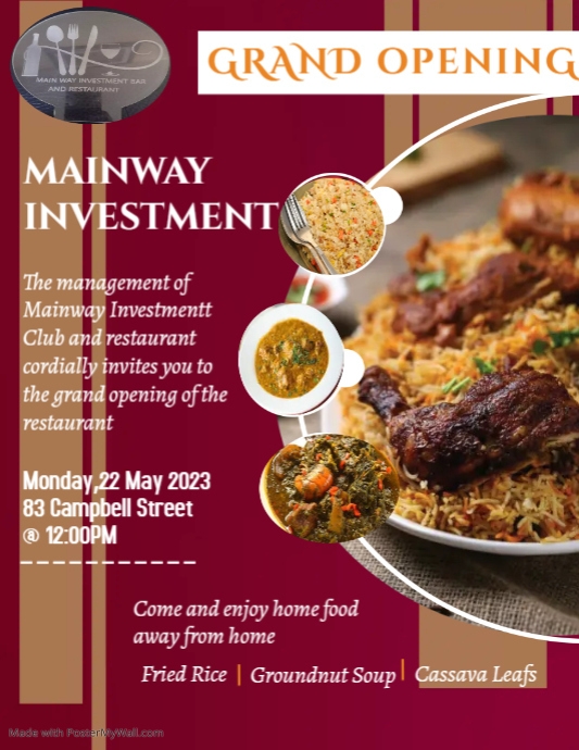 Copy of restaurant, cafe reopening poster flyer | PosterMyWall