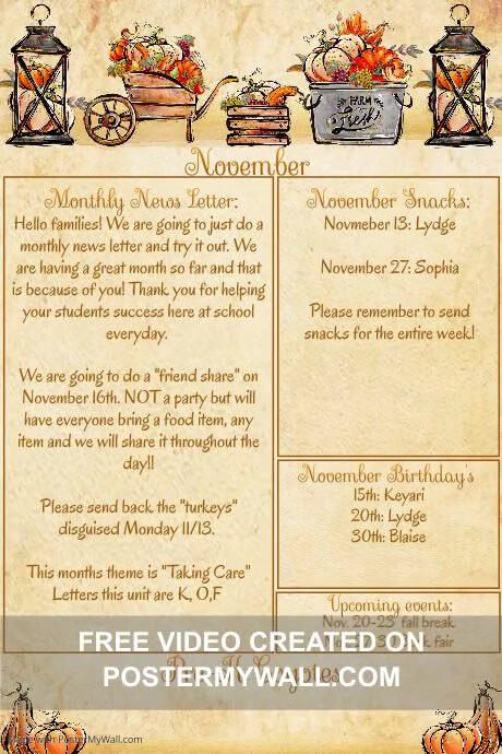 November Newsletter by Paula | PosterMyWall