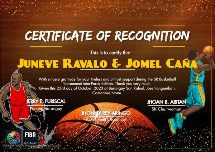 Basketball Excellence Certificate Template | PosterMyWall