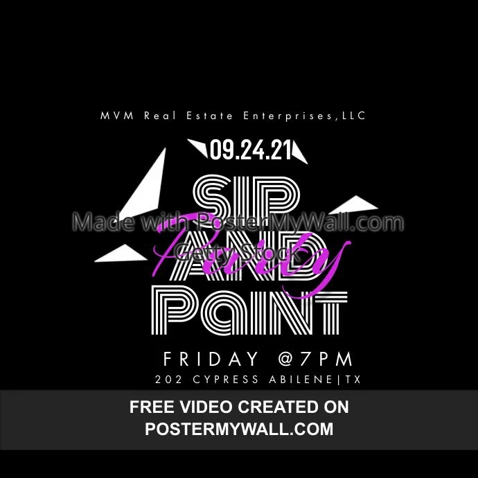 Copy of Sip & Paint Party Video Social Media Ad | PosterMyWall