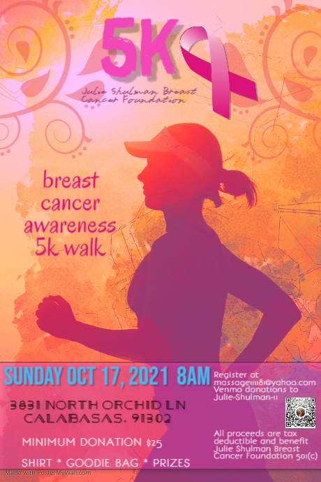 Copy of Copy of Breast Cancer Awareness 5k Run Walk Flyer Template ...