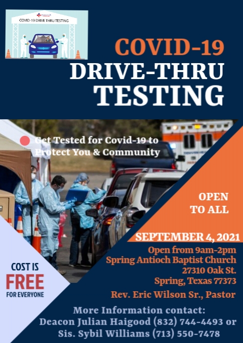 Copy of Covid-19 Drive-Thru Testing Flyer | PosterMyWall