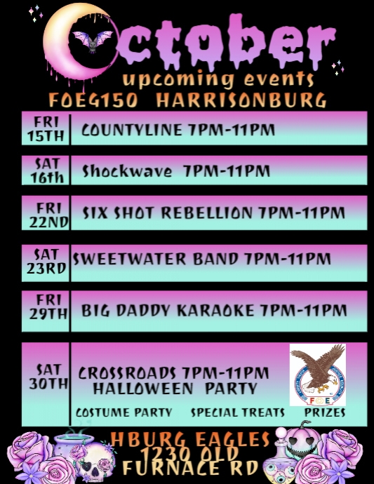 Copy of Copy of October Upcoming Events Artistic Calendar | PosterMyWall