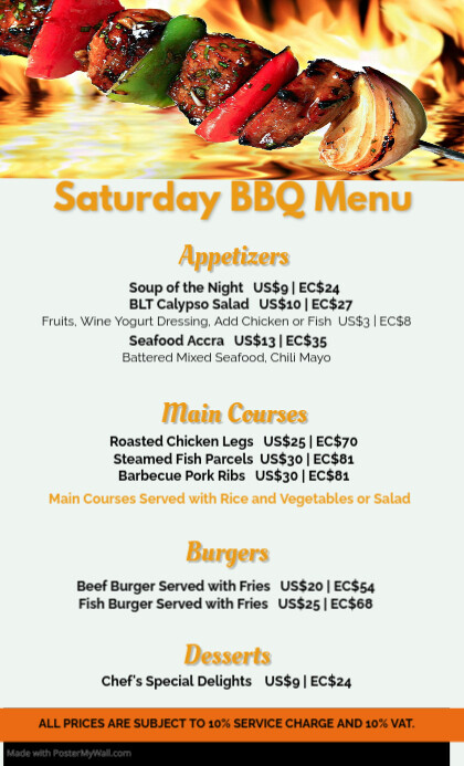 BBQ menu | PosterMyWall