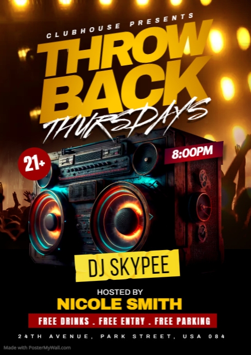 Copy of throwback party | PosterMyWall