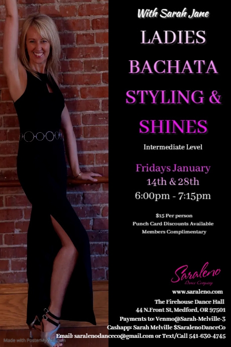 Ladies Bachata Styling & Shines Intermediate | PosterMyWall