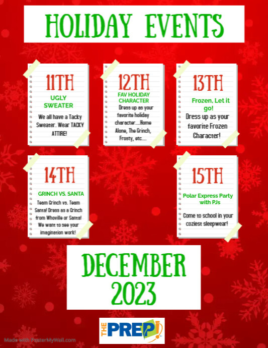 Christmas Events Schedule Poster Template | PosterMyWall