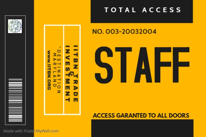 Copy of vip pass access template design yellow and gr | PosterMyWall