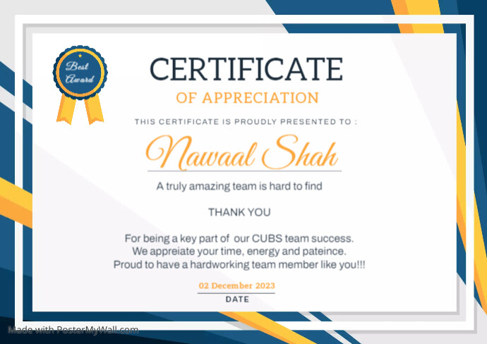 Certificate of achievement | PosterMyWall