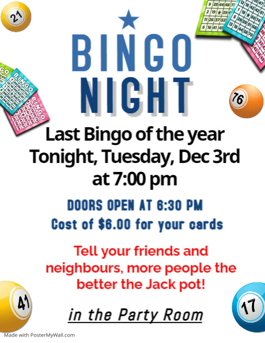 Bingo / Lotto Night Event Flyer Template | PosterMyWall