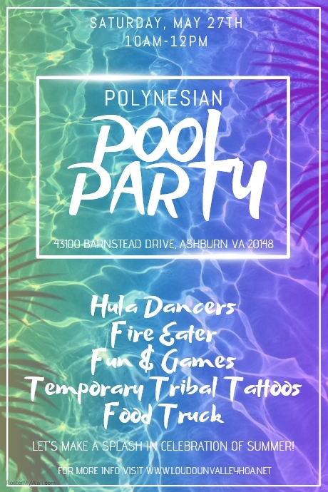 Copy of Copy of Pool party poster flyer template | PosterMyWall