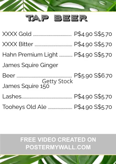 Monstera Tropical Wedding Menu Video (2) | PosterMyWall