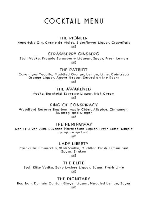 Red Minimal Cocktail Menu Template (1) | PosterMyWall