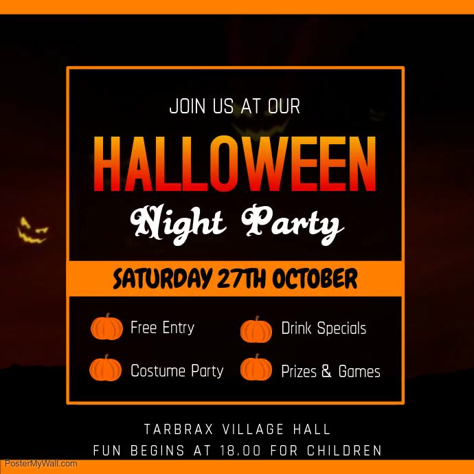 Copy of Halloween Party Night Square Ad Template | PosterMyWall