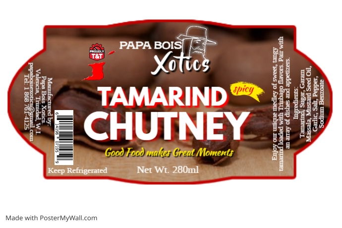 PBE Tamarind Chutney Label | PosterMyWall