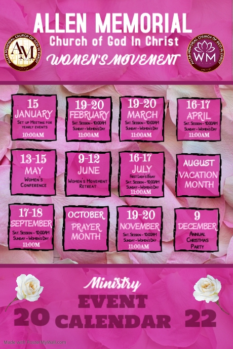Women's Movement 2022 Events Calendar | PosterMyWall