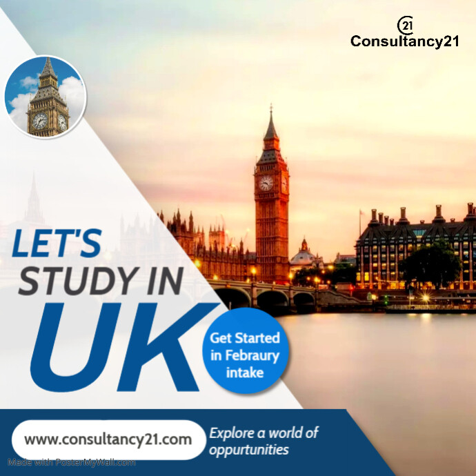 study in uk minimal instagram post banner adv | PosterMyWall