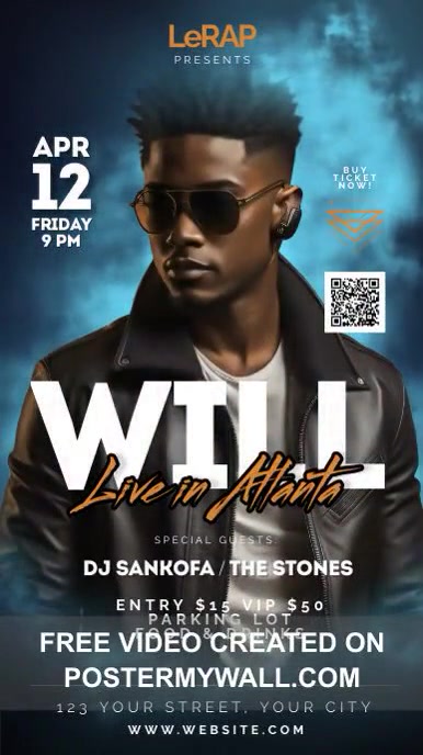 Rap Hip Hop concert video signage template | PosterMyWall