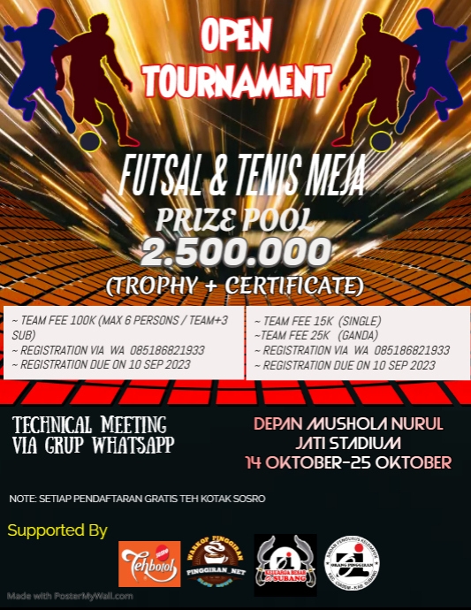 Creative Futsal Tournament Flyer Design | PosterMyWall