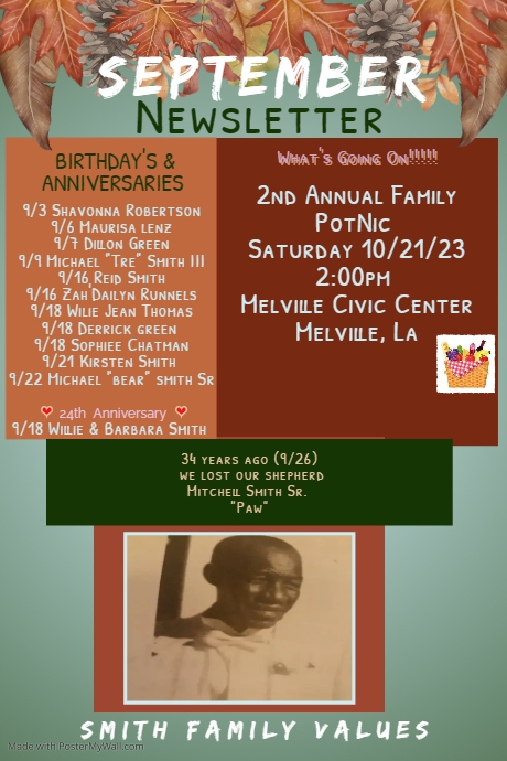 September Newsletter Fall Botanicals | PosterMyWall