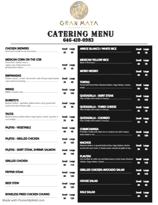 Catering Menu | PosterMyWall