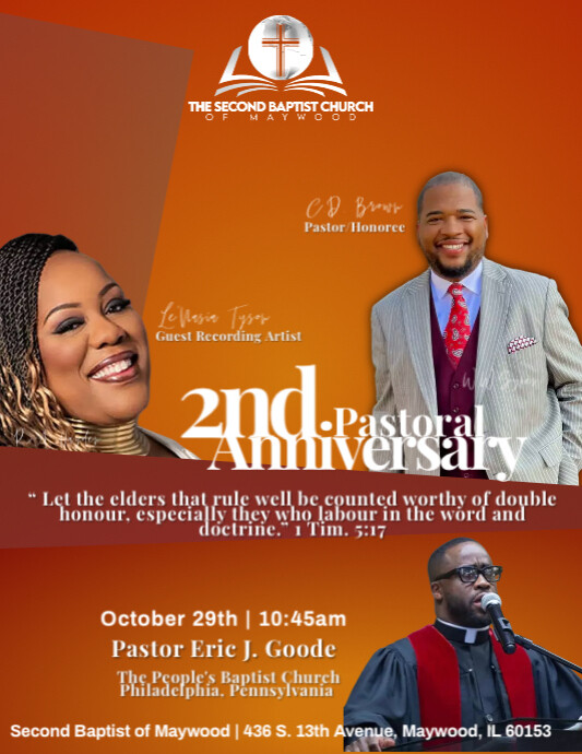 Pastor's Anniversary Flyer (1) | PosterMyWall