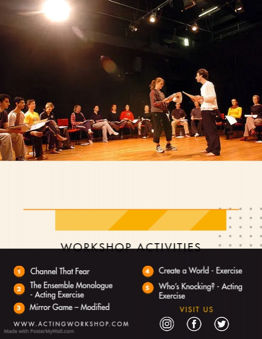 Copy of Copy of Acting and Dramatics Workshop Flyer | PosterMyWall
