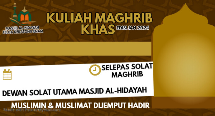 Islamic lecture Facebook Live Template (2) | PosterMyWall